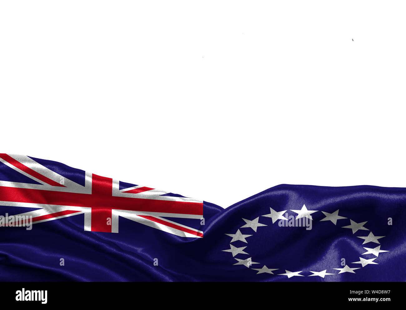 Cook Islands flag isolated on white background with place for your text ...
