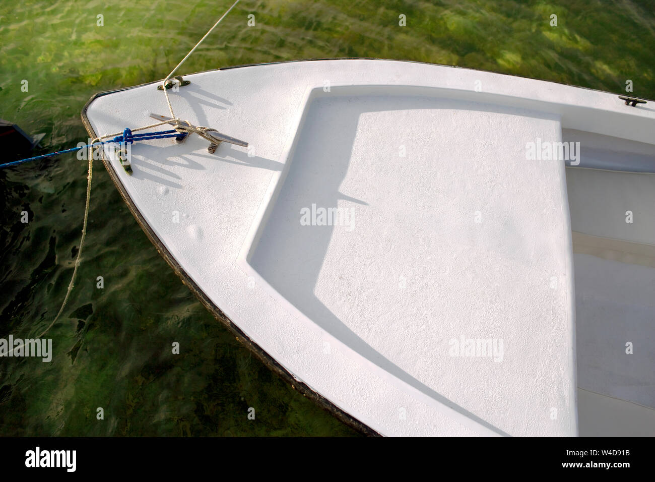 Empty moored boat Stock Photo - Alamy