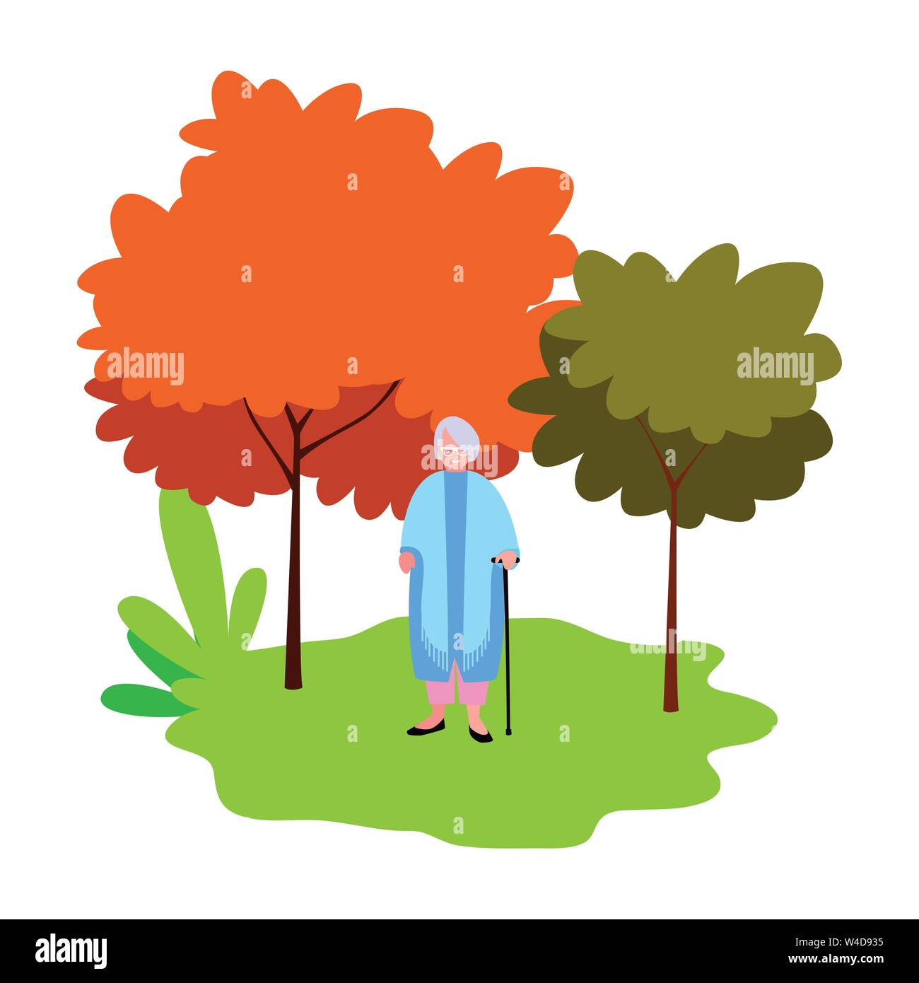 Portrait happy grandma granddaughter Stock Vector Images - Alamy