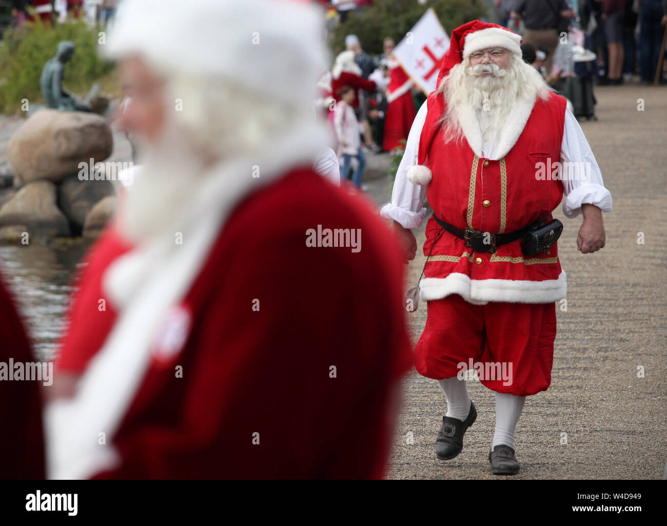 Copenhagen, Denmark. 22nd July, 2019. A Santa Claus goes to a boat at ...