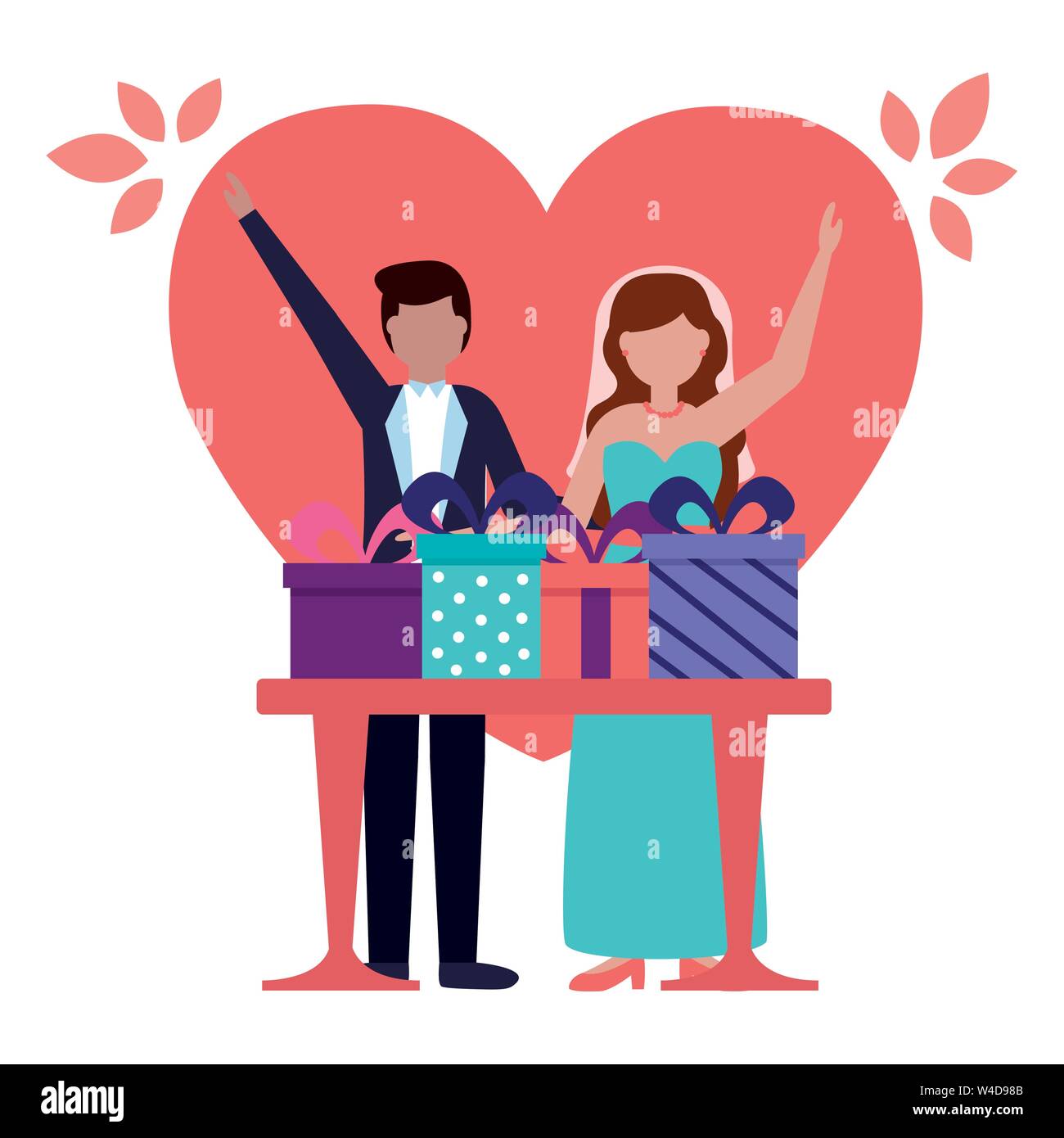 Woman gift boxes beautiful Stock Vector Images - Alamy