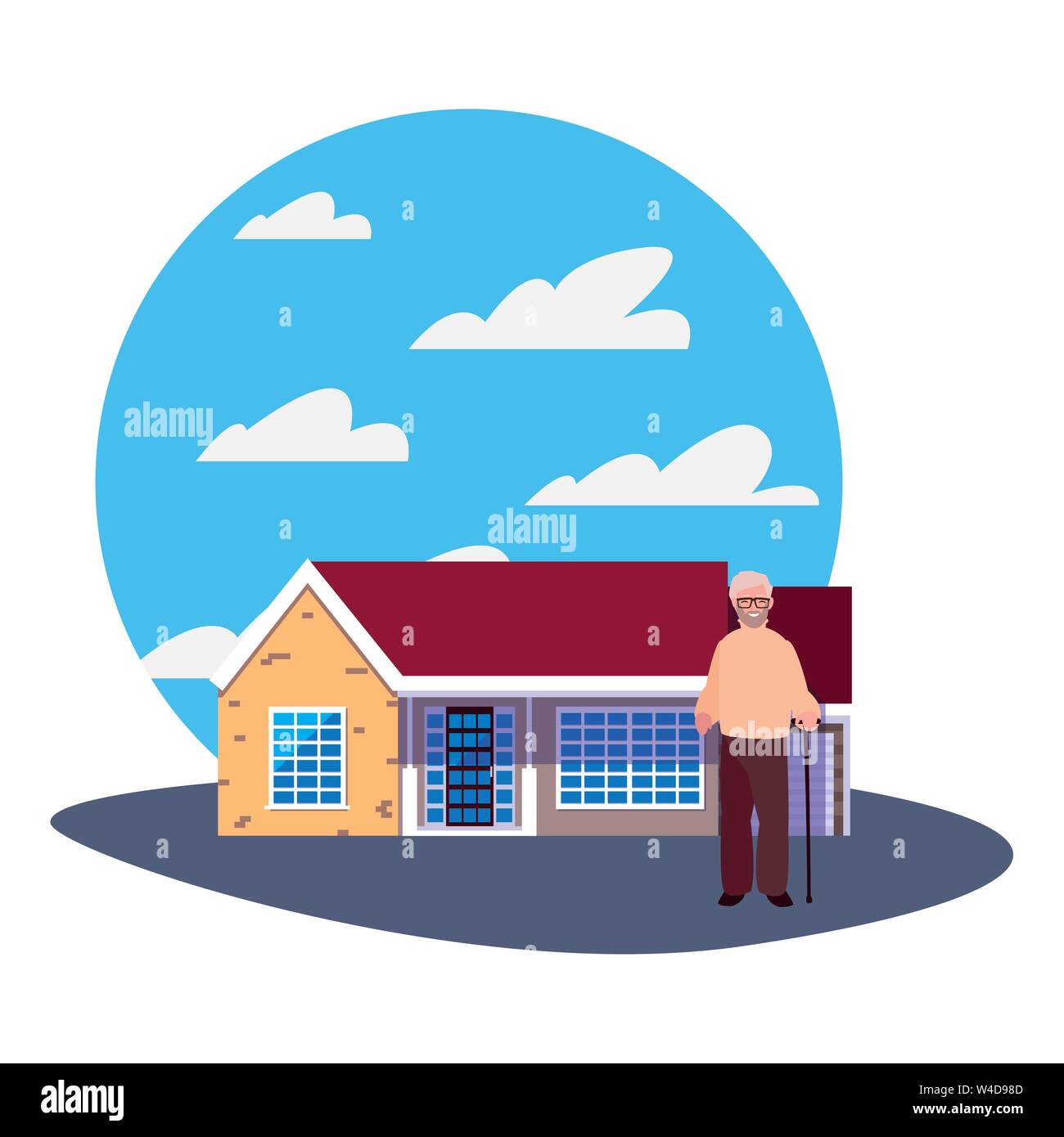 Elderly man standing next Cut Out Stock Images & Pictures - Alamy