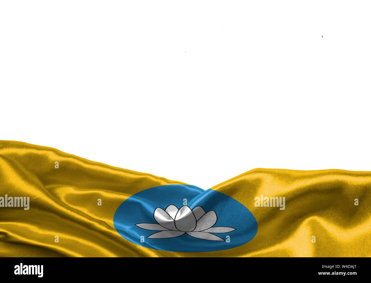 Kalmykia flag isolated on white background with place for your text ...