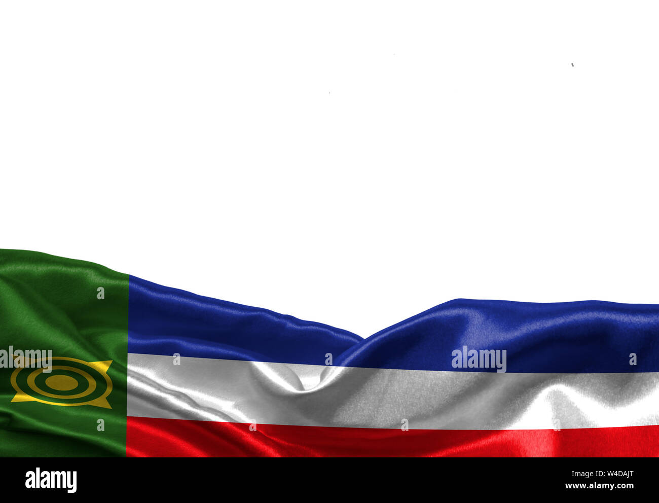 Khakassia flag isolated on white background with place for your text ...