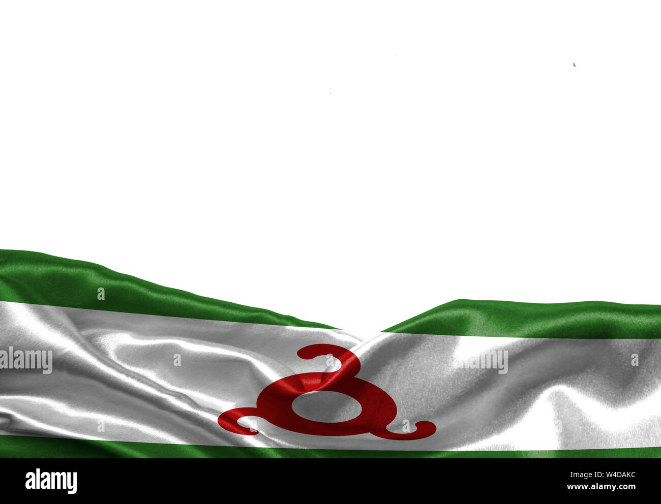 Ingushetia flag isolated on white background with place for your text ...