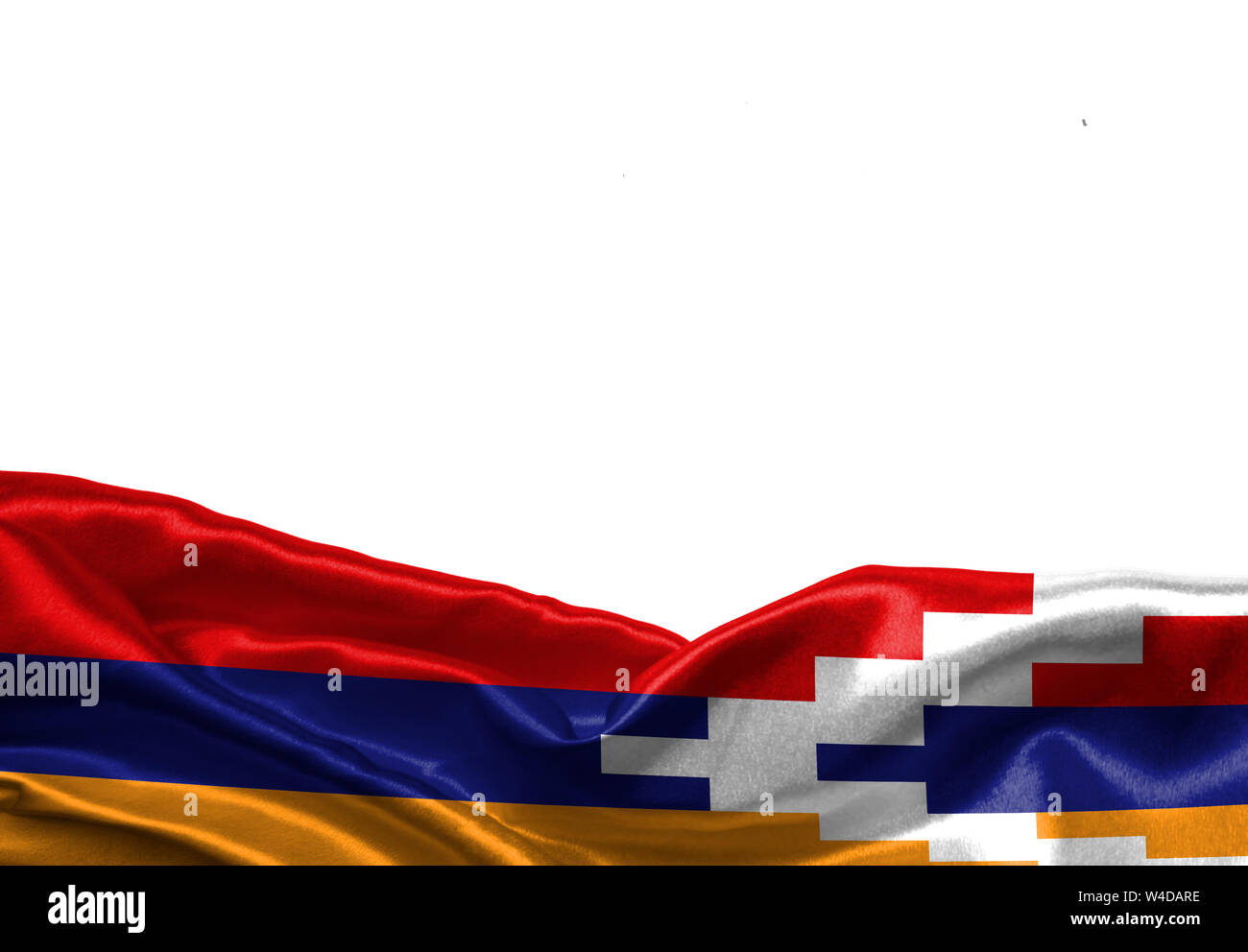 Nagorno Karabakh Republic flag isolated on white background with place for your text Stock Photo ...