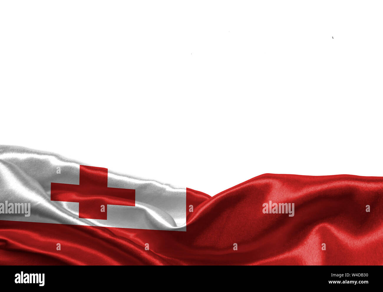 Tonga flag isolated on white background with place for your text Stock ...