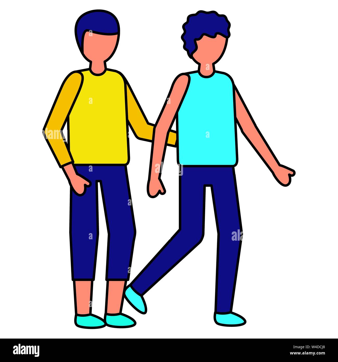 two men standing characters white background Stock Vector Image & Art ...