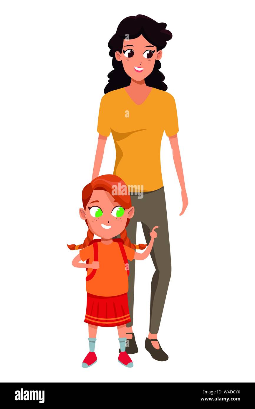 Family single mother with kid Stock Vector Image & Art - Alamy