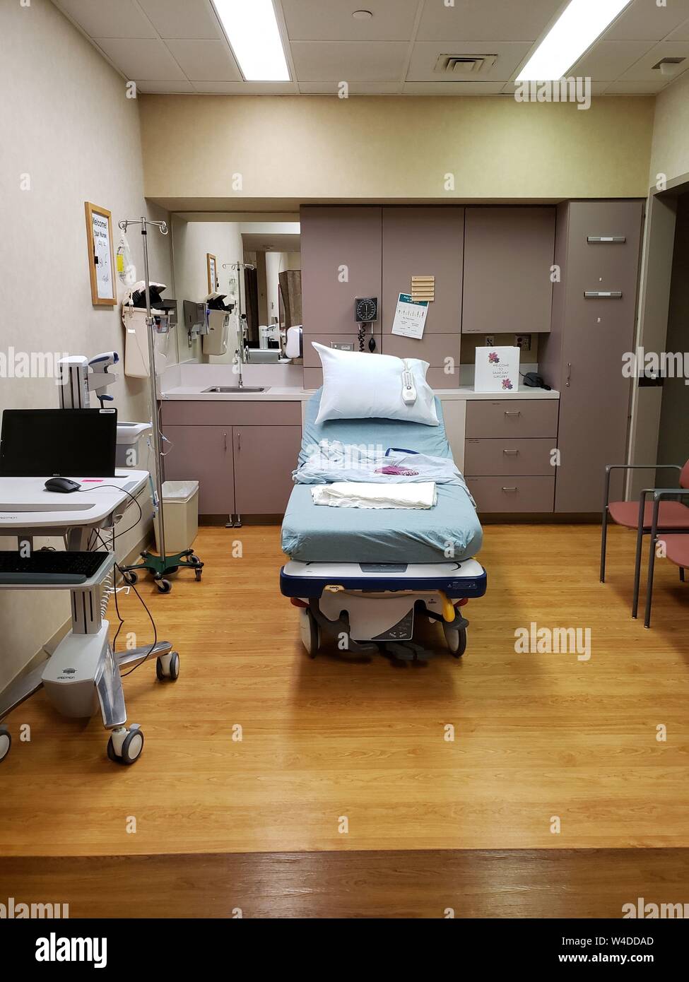 Hospital bed and room ready and waiting for a patient to occupy it ...