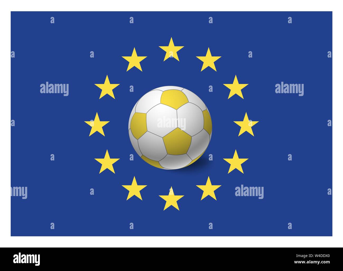 EU flag and soccer ball. National football background. Europe flag ...