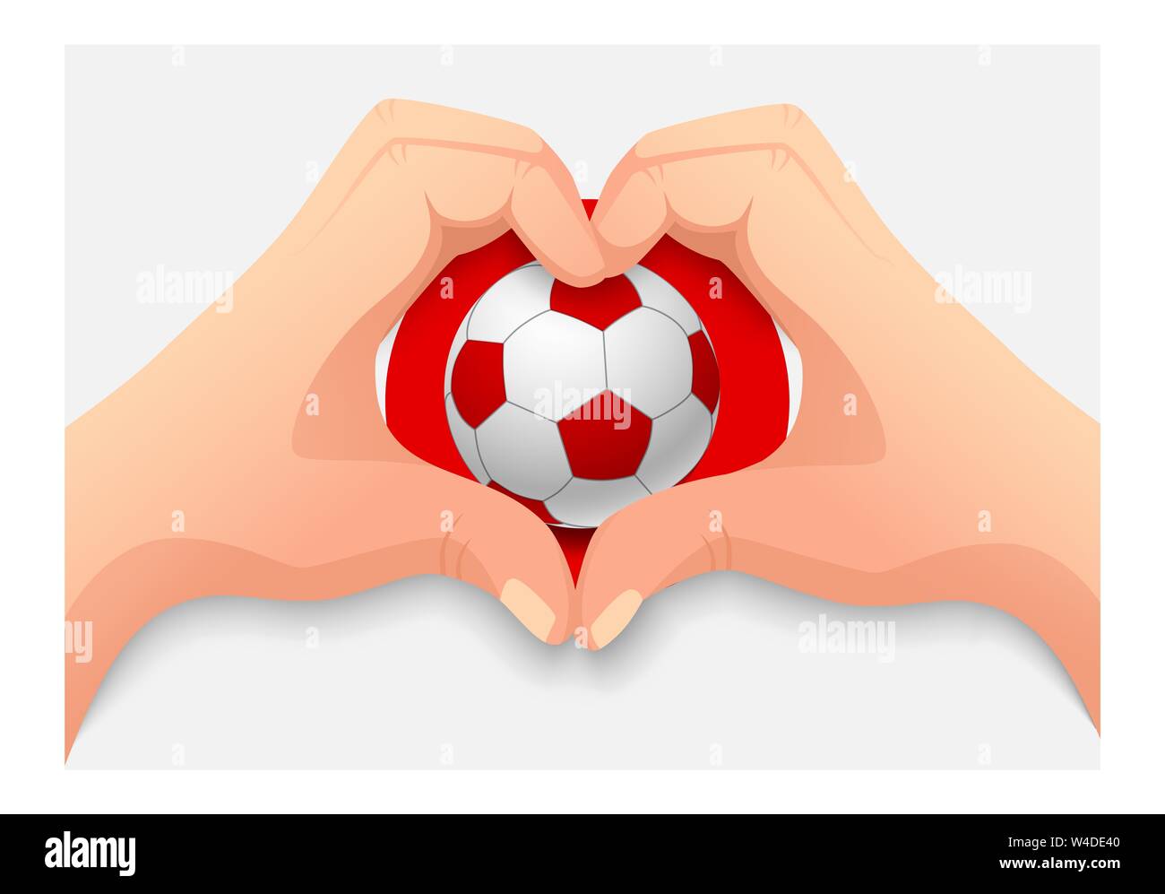 Japan flag and hand heart shape. National football background. Soccer ...