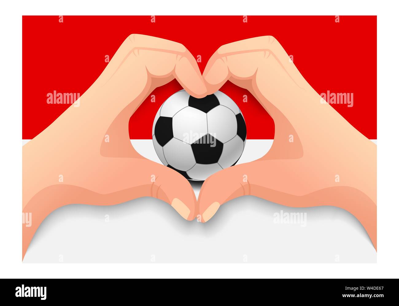 Monaco flag and hand heart shape. National football background. Soccer ...
