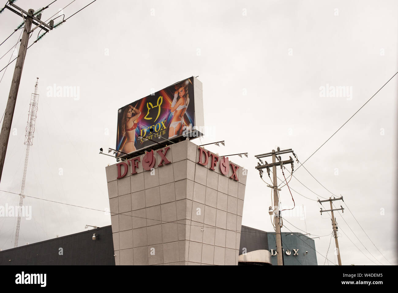 D'Fox Night Club advertisment. Yucatan. Mexico Stock Photo - Alamy