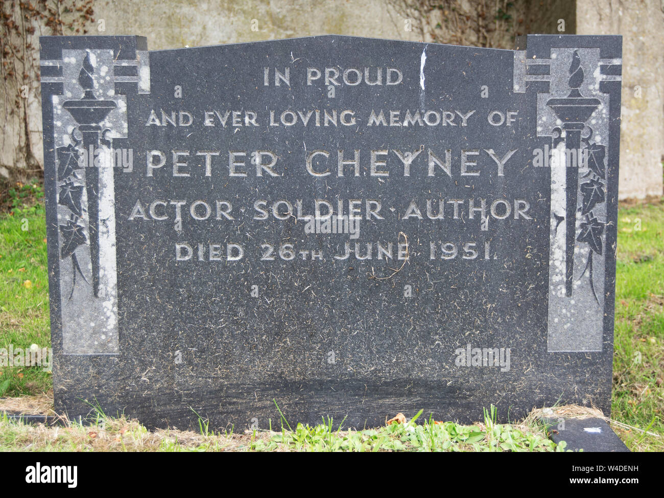 grave of actor, soldier and author peter cheyney, best known for his ...