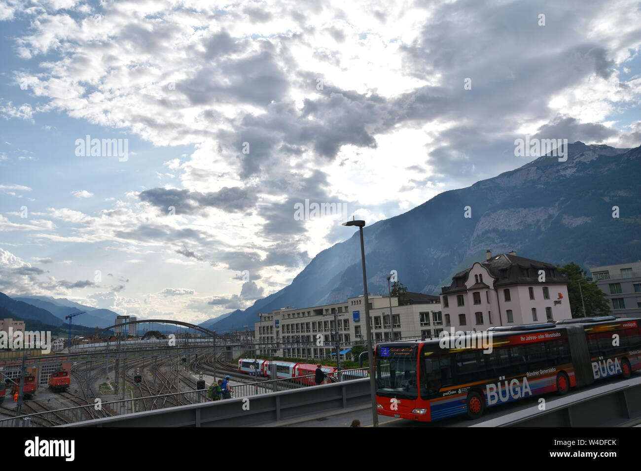 Chur train station, Switserland Stock Photo - Alamy