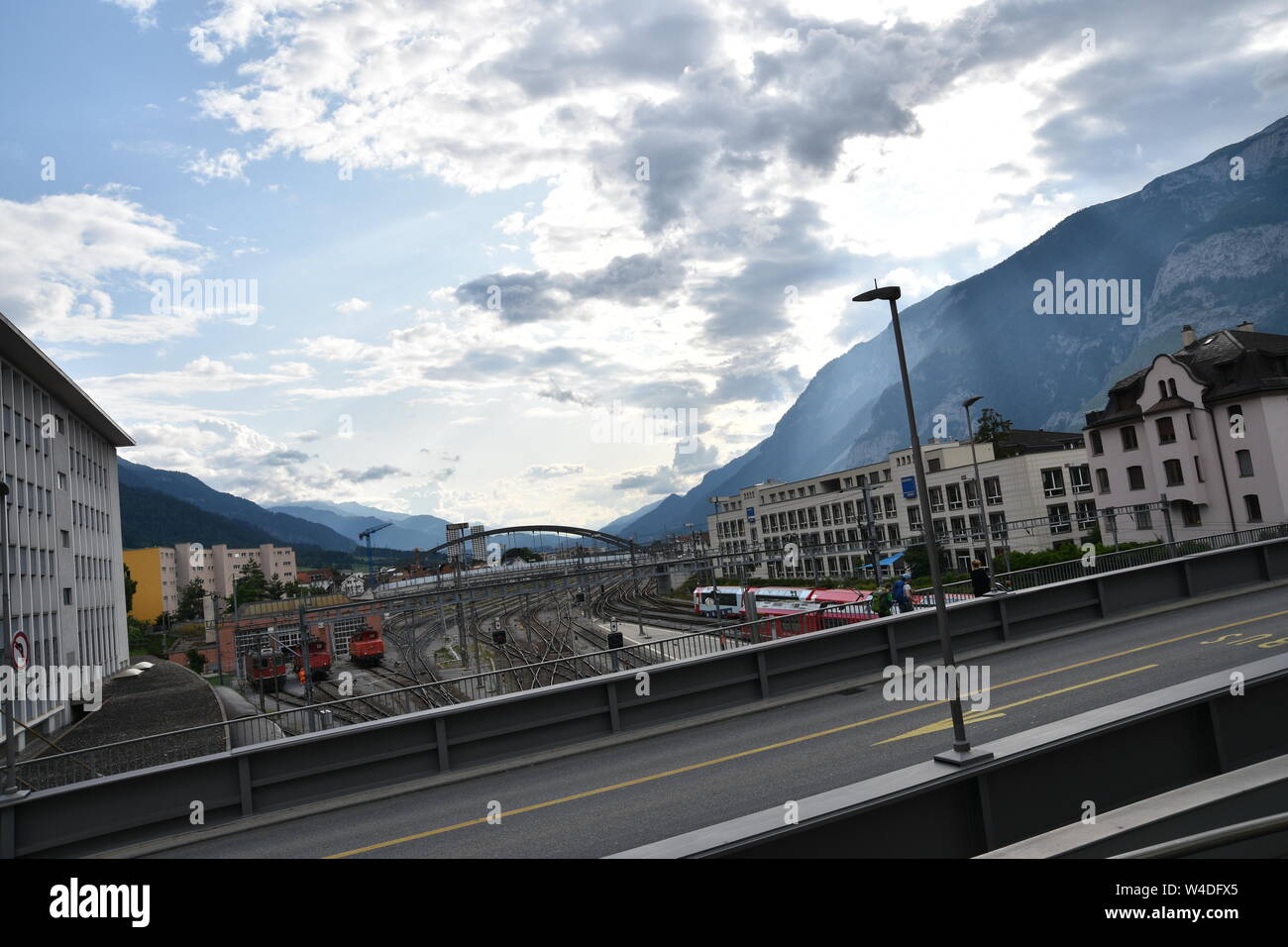 Chur train station, Switserland Stock Photo - Alamy