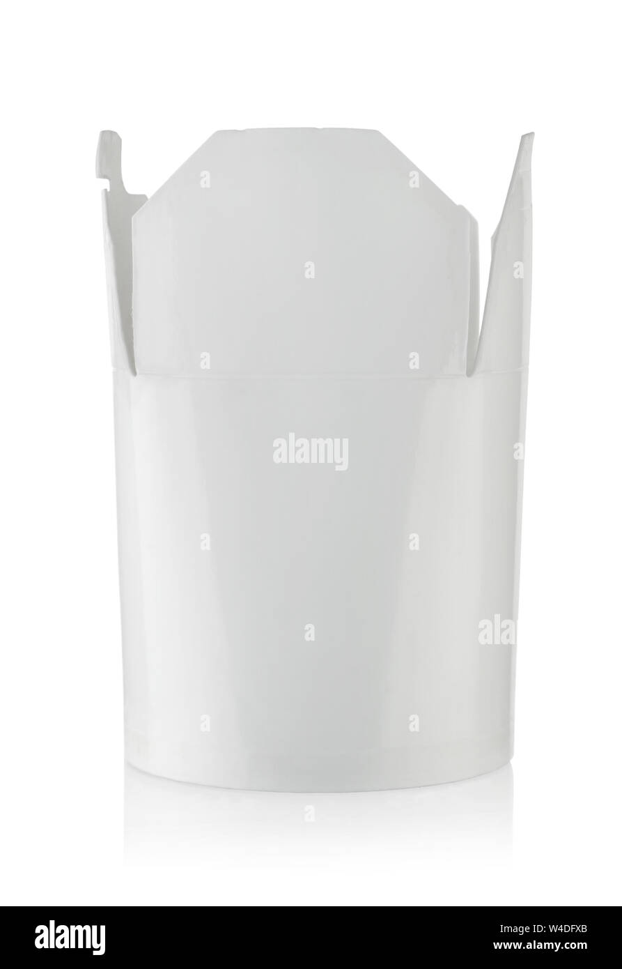 Open paper noodle box isolated on white background Stock Photo - Alamy