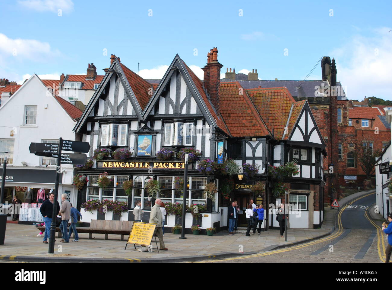 Shops on Whitby seafront Stock Photo - Alamy