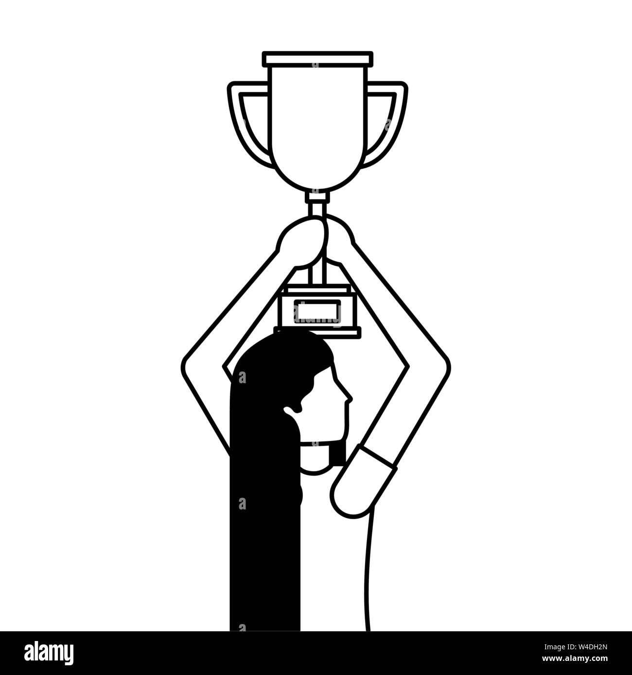 woman holding trophy award design Stock Vector Image & Art - Alamy