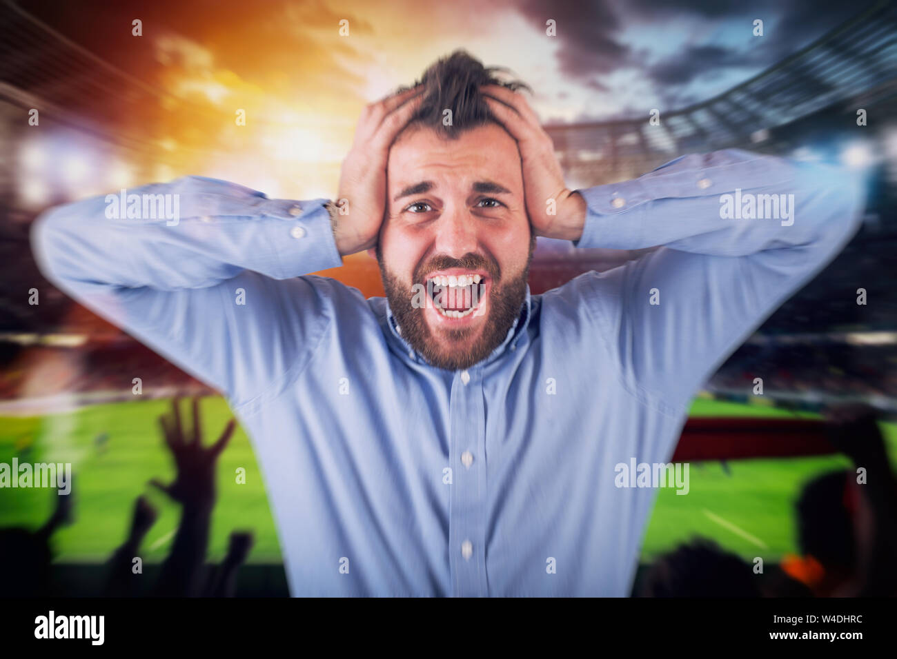 Boy cheering stadium hi-res stock photography and images - Alamy