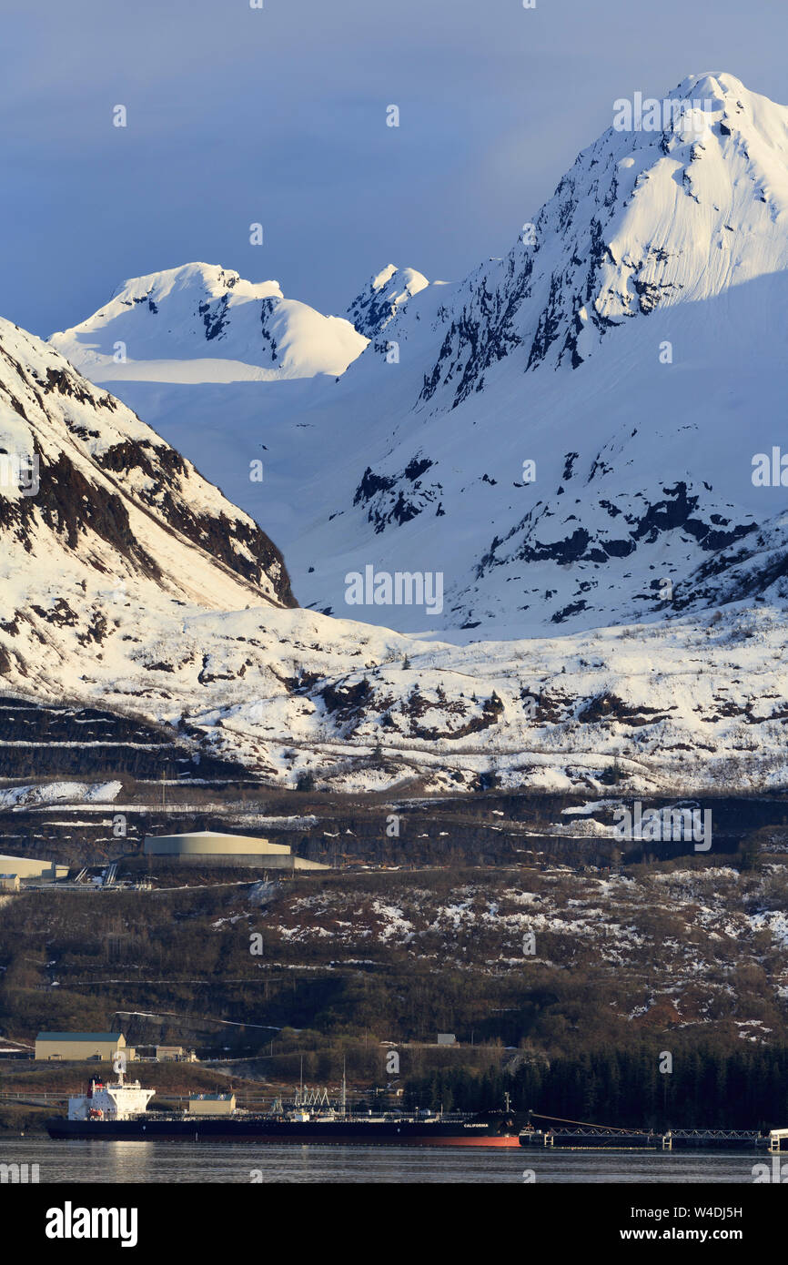 Oil Terminal, Valdez, Prince William Sound, Alaska, USA Stock Photo - Alamy