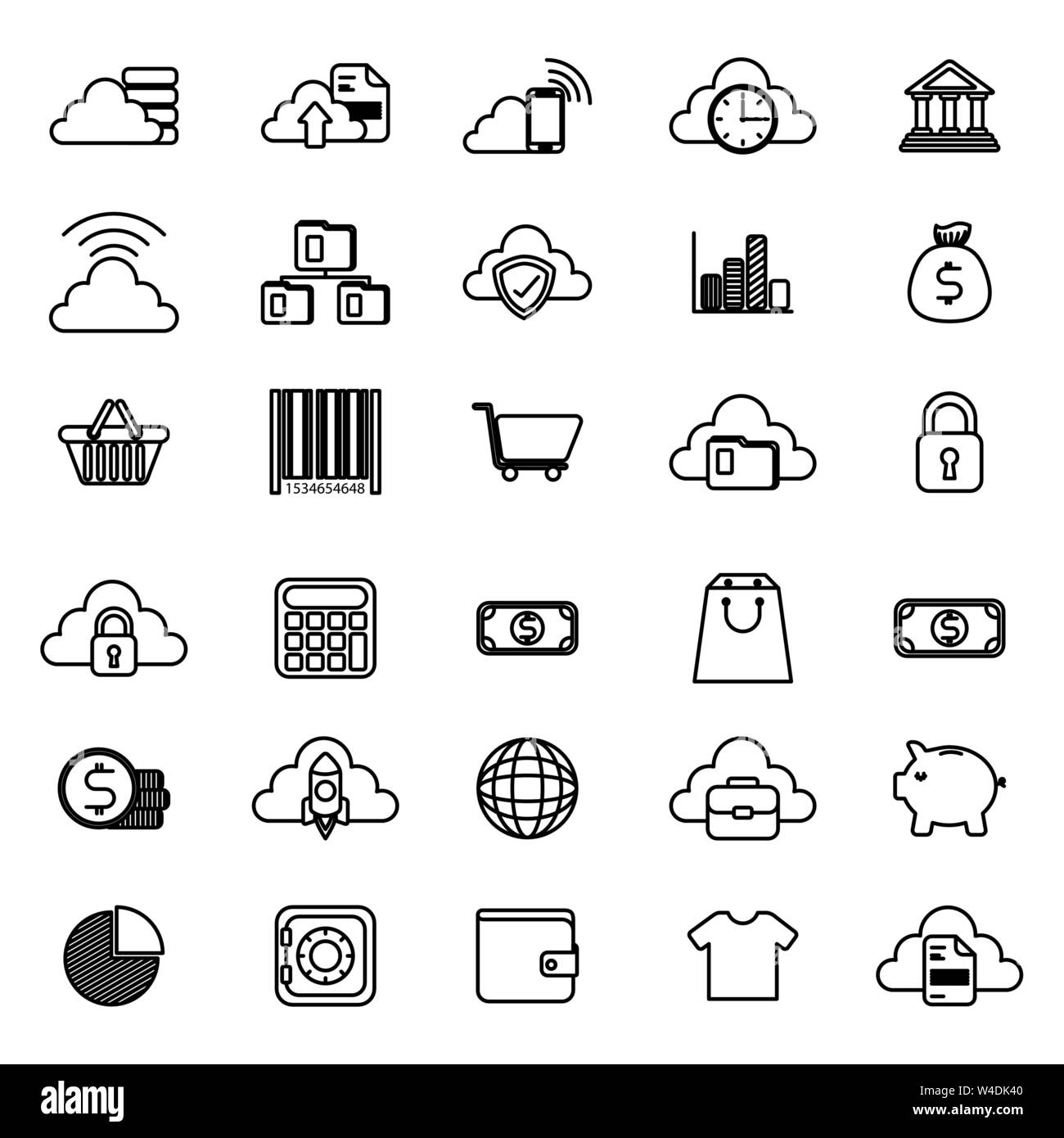 bundle of business monochrome set icons Stock Vector Image & Art - Alamy