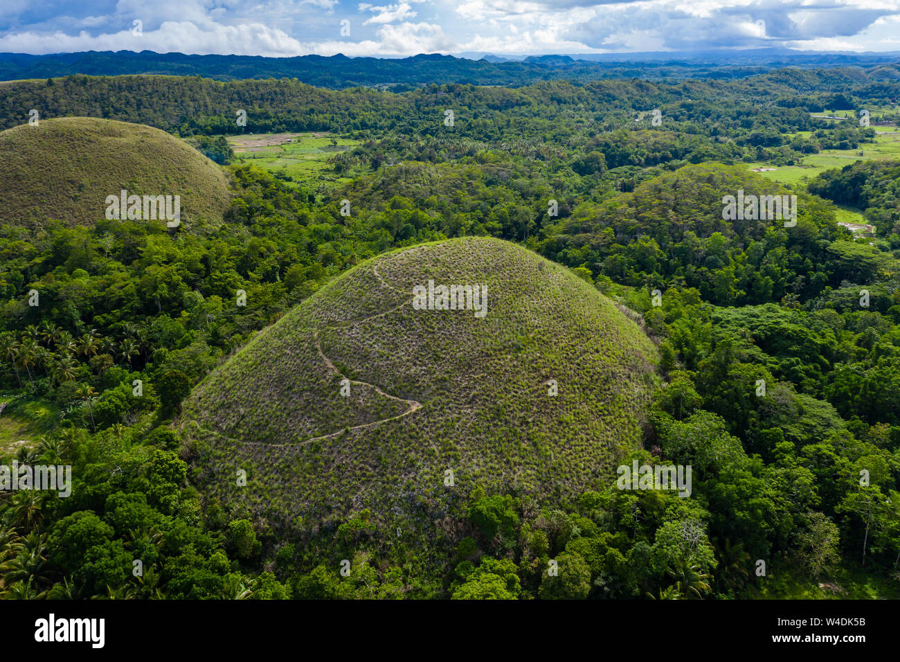 Aerial view of the Chocolate Hills area of Bohol in the Philippines ...