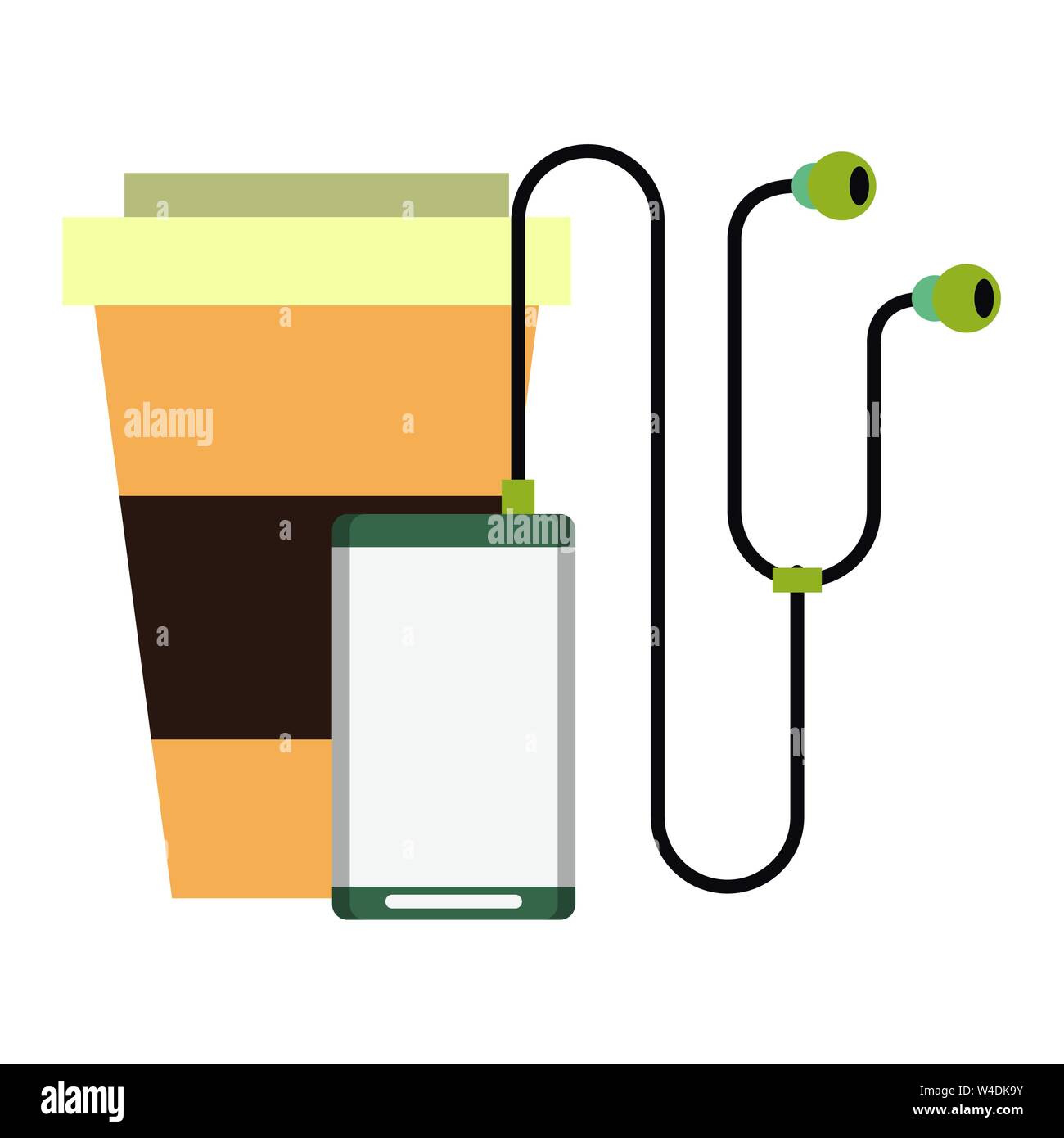 Coffee listening Stock Vector Images - Alamy