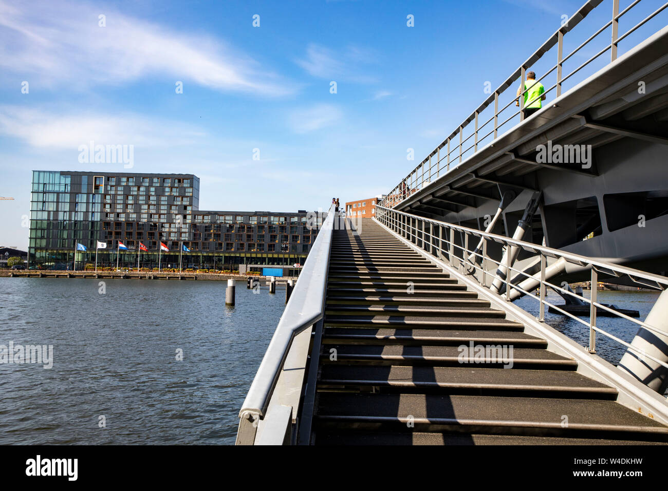 Amsterdam, Netherlands, bridge to Java Island, former harbour area ...