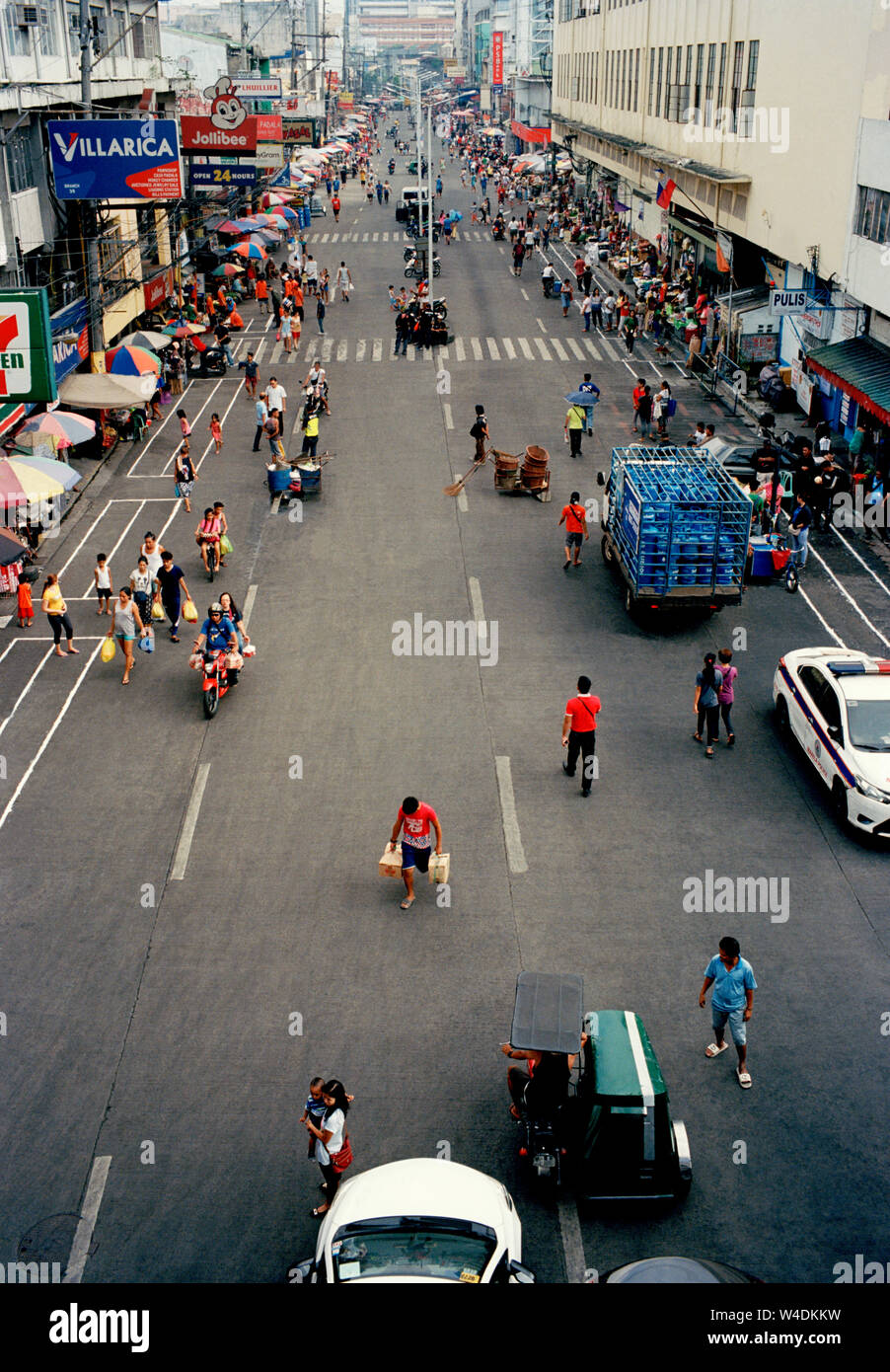 Urban Street scene in Manila in Luzon Metro Manila in the Philippines ...