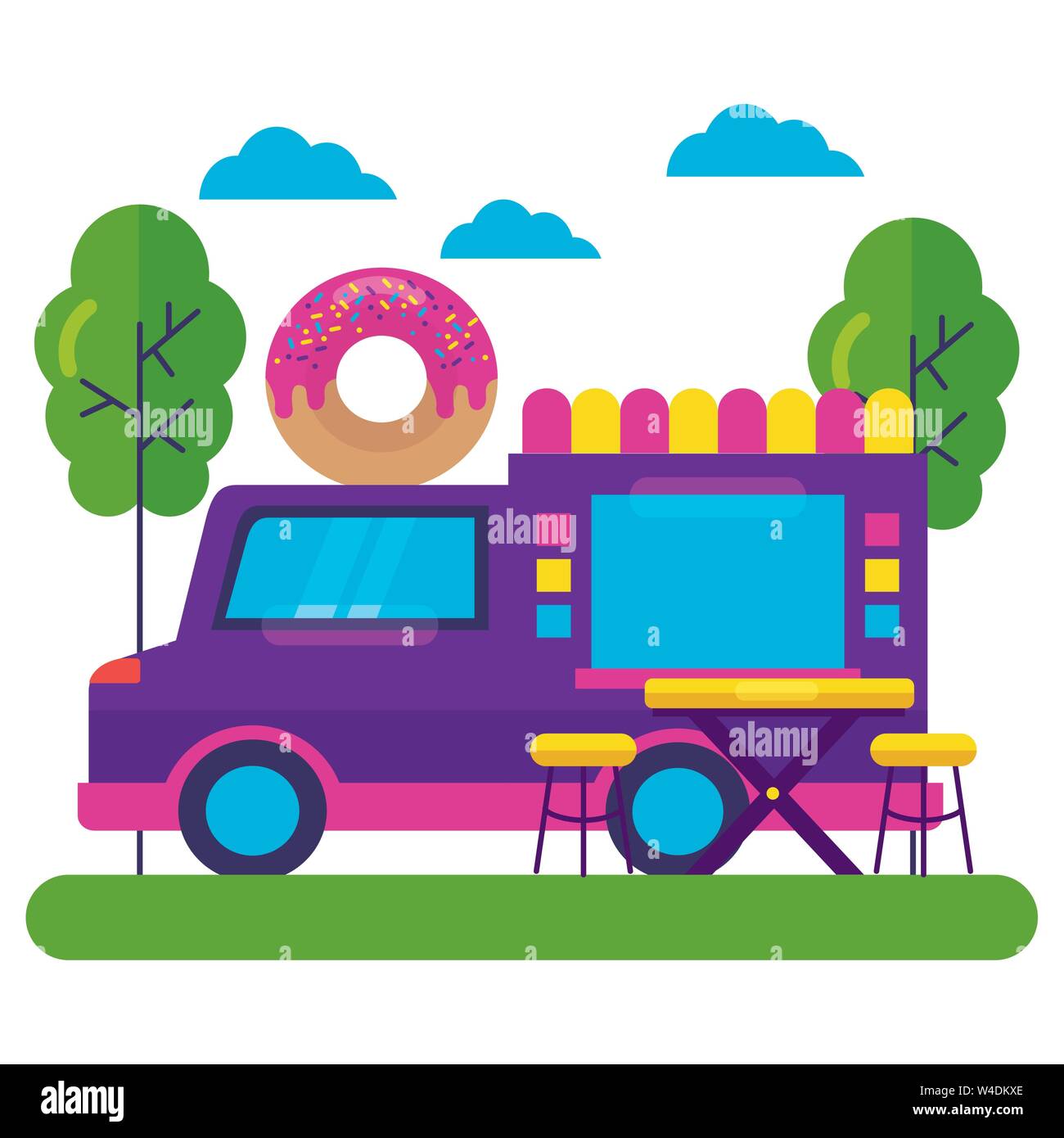 Vector street market donut Cut Out Stock Images & Pictures - Alamy