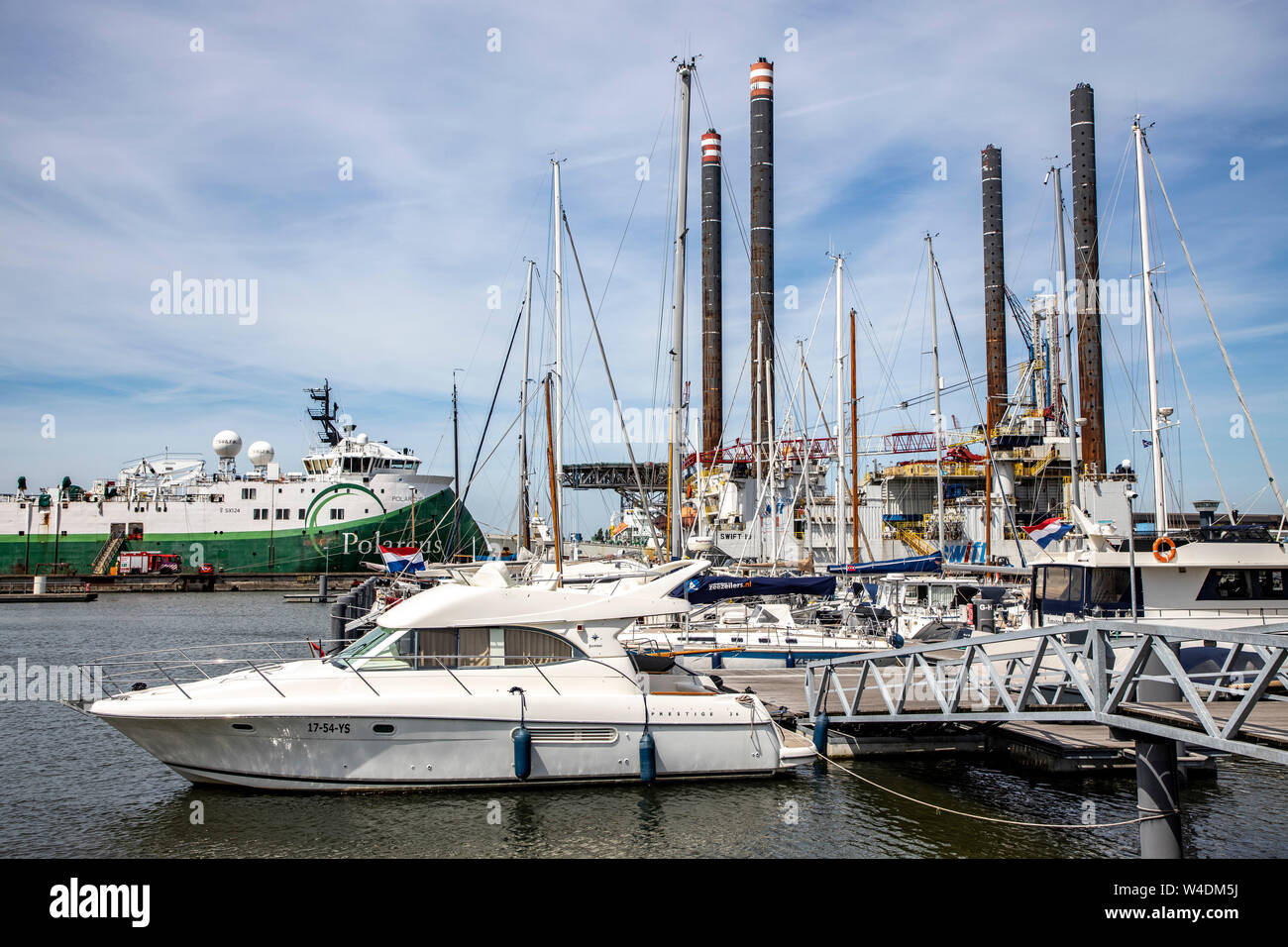 Amsterdam, Netherlands, marina, industrial harbour, shipyard, at the ...