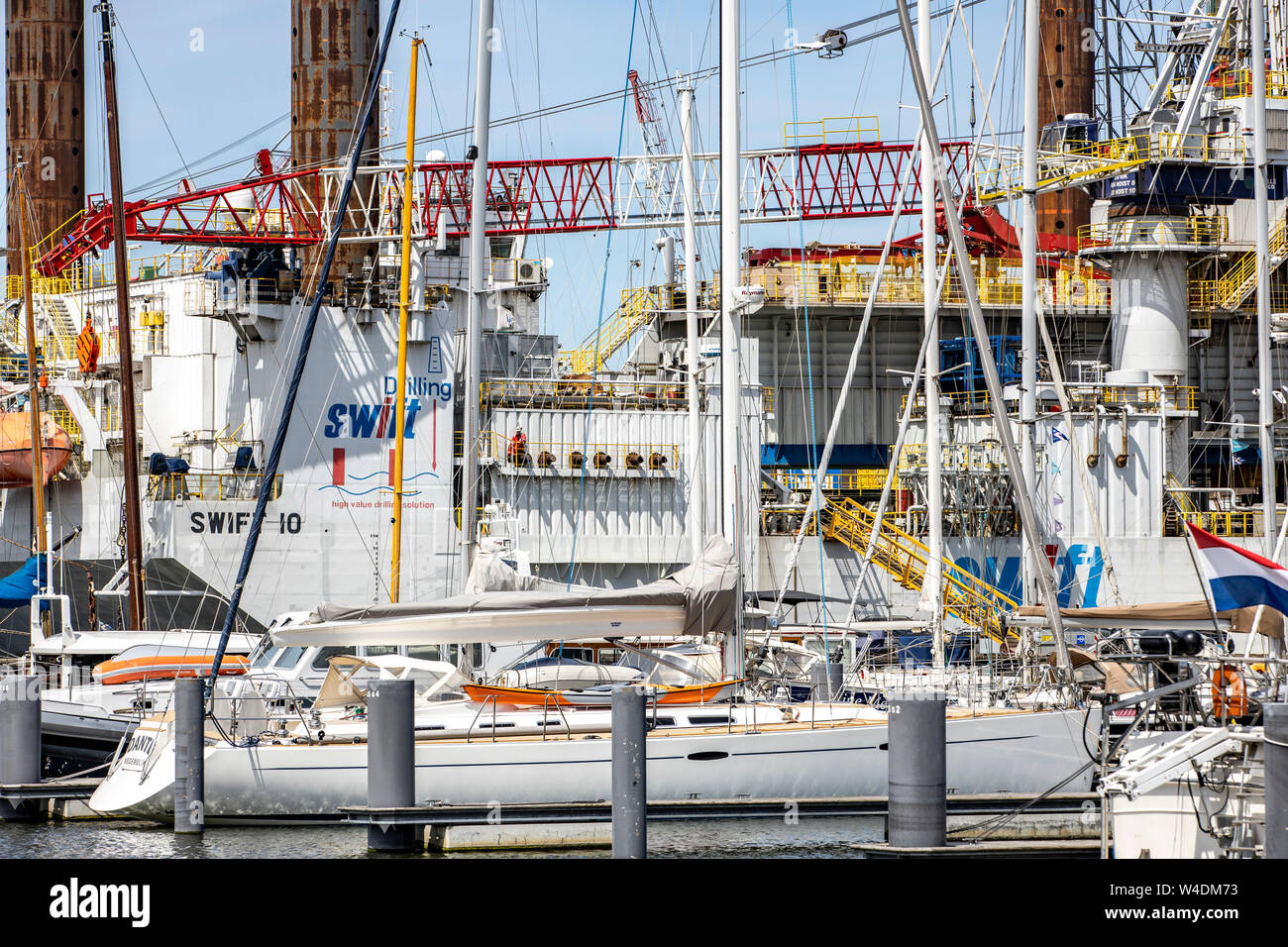 Amsterdam, Netherlands, marina, industrial harbour, shipyard, at the ...