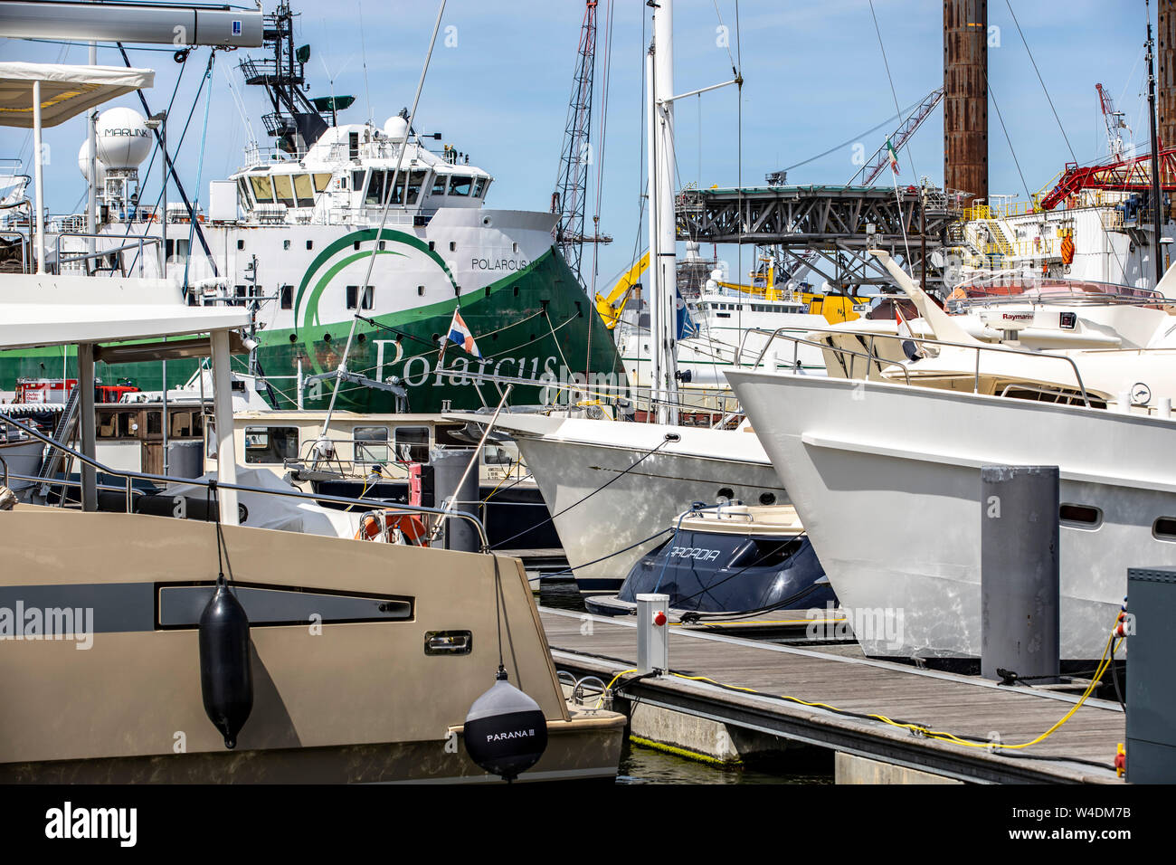 Amsterdam, Netherlands, marina, industrial harbour, shipyard, at the ...