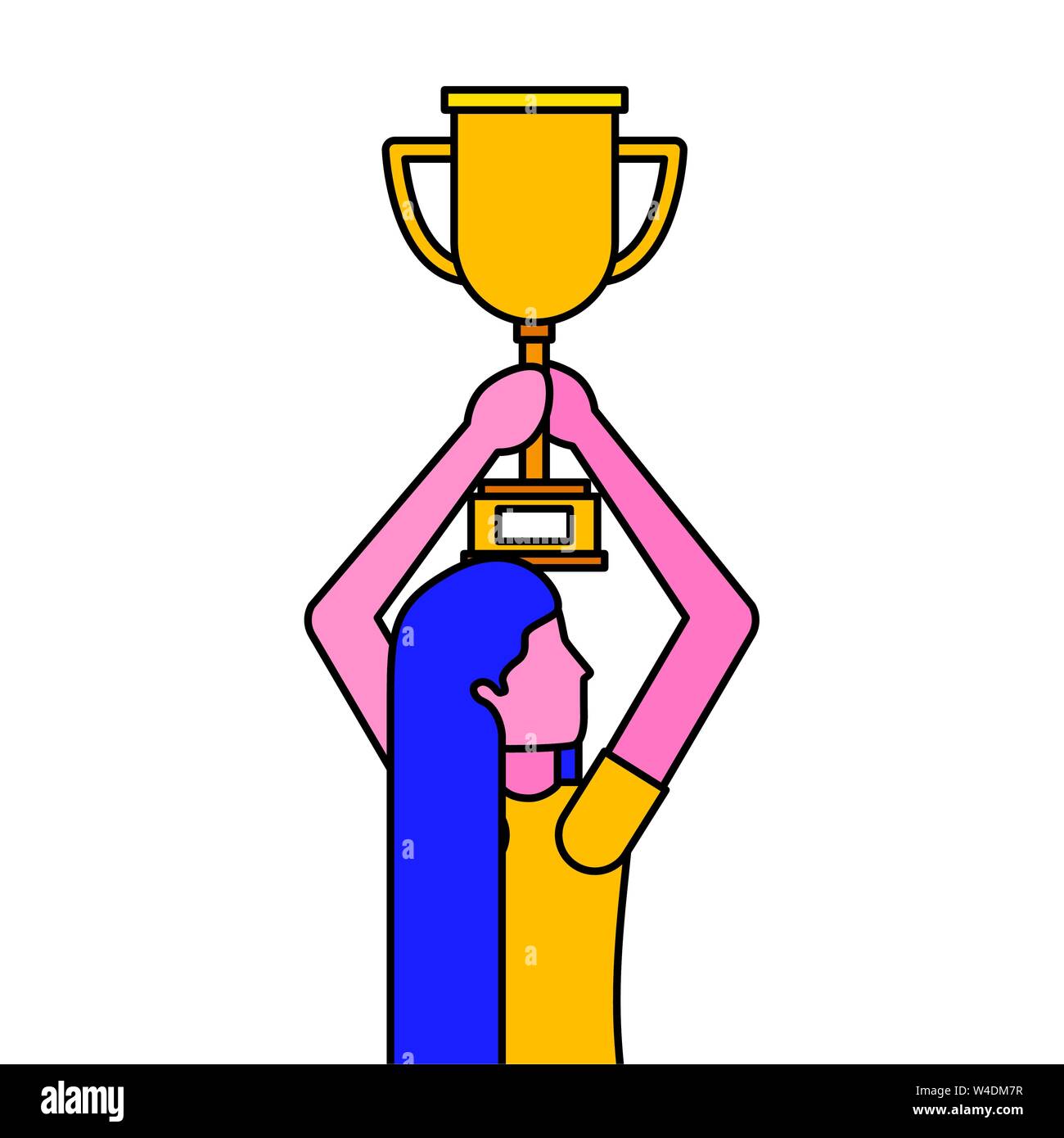 woman holding trophy award design Stock Vector Image & Art - Alamy