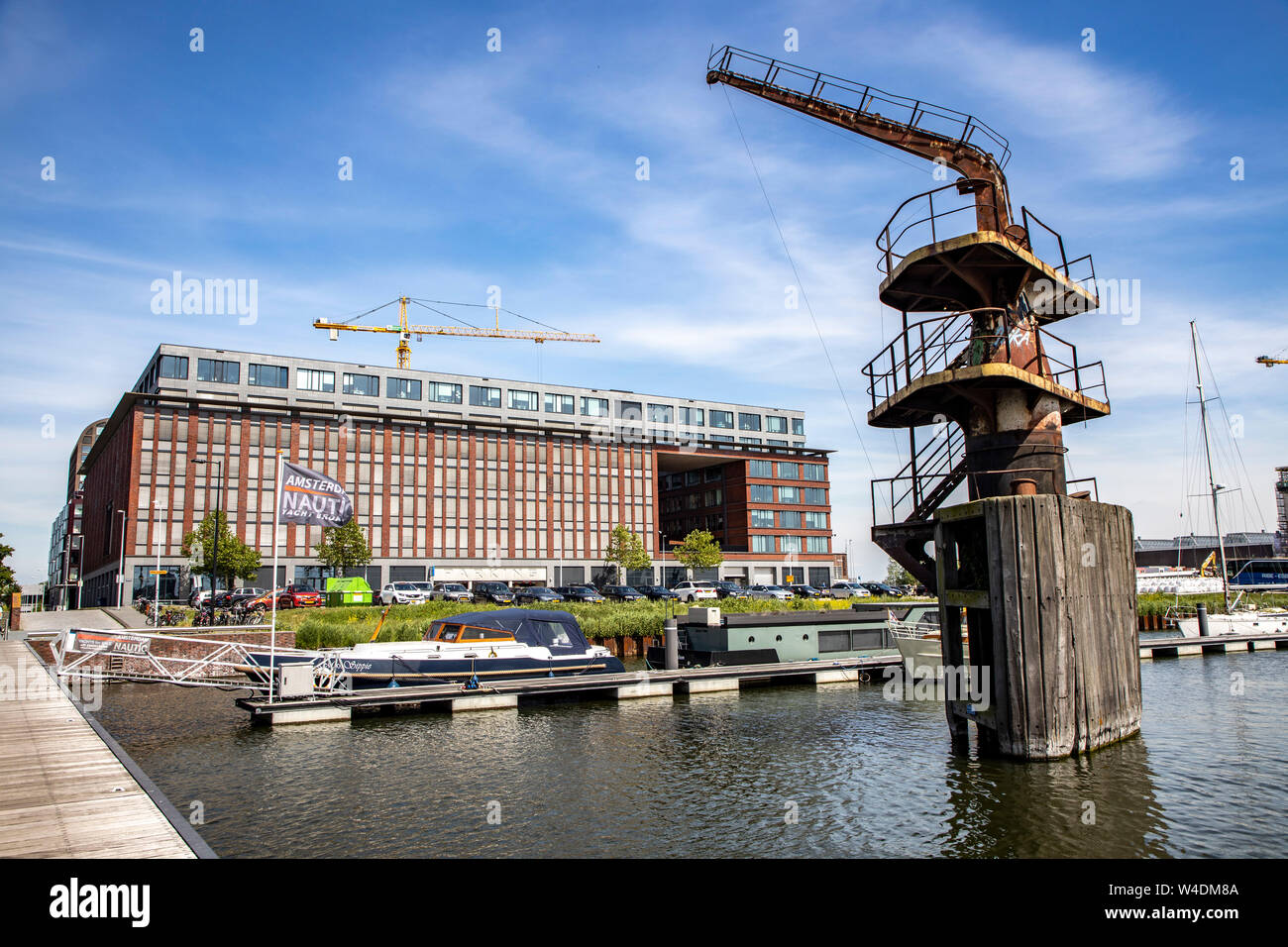 Amsterdam, Netherlands, marina, industrial harbour, shipyard, at the ...