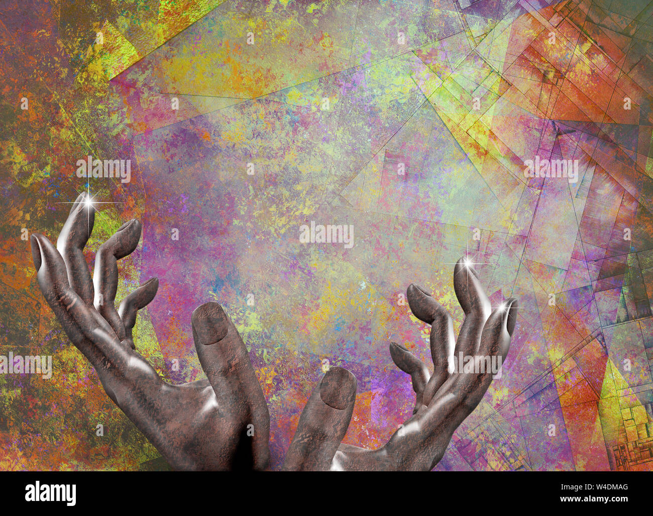 Human hands frame soft geometric abstract Stock Photo - Alamy
