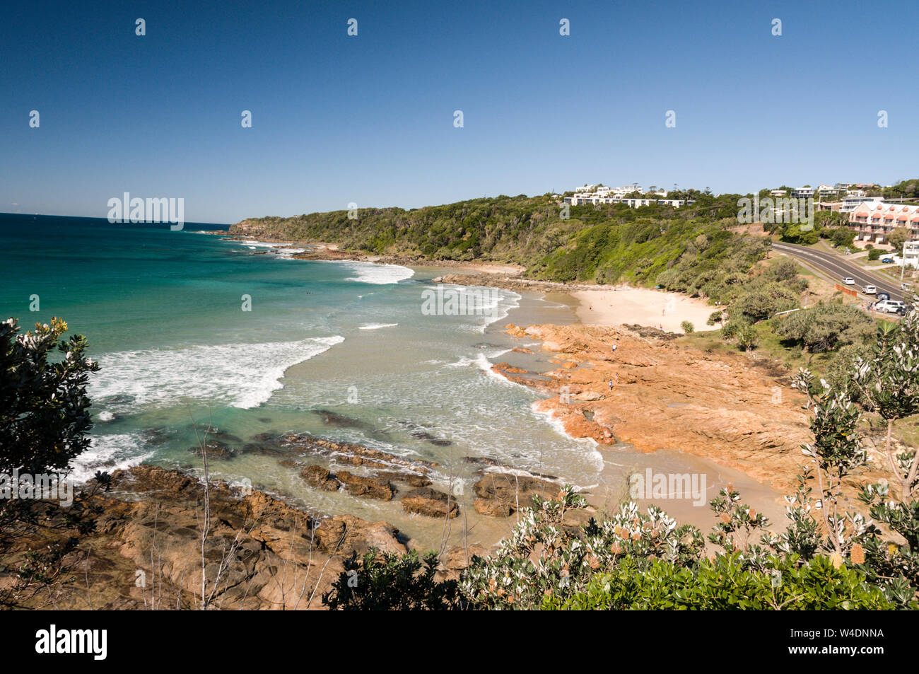 Coolum Beach, a holiday resort facing the Pacific Ocean on the Sunshine ...