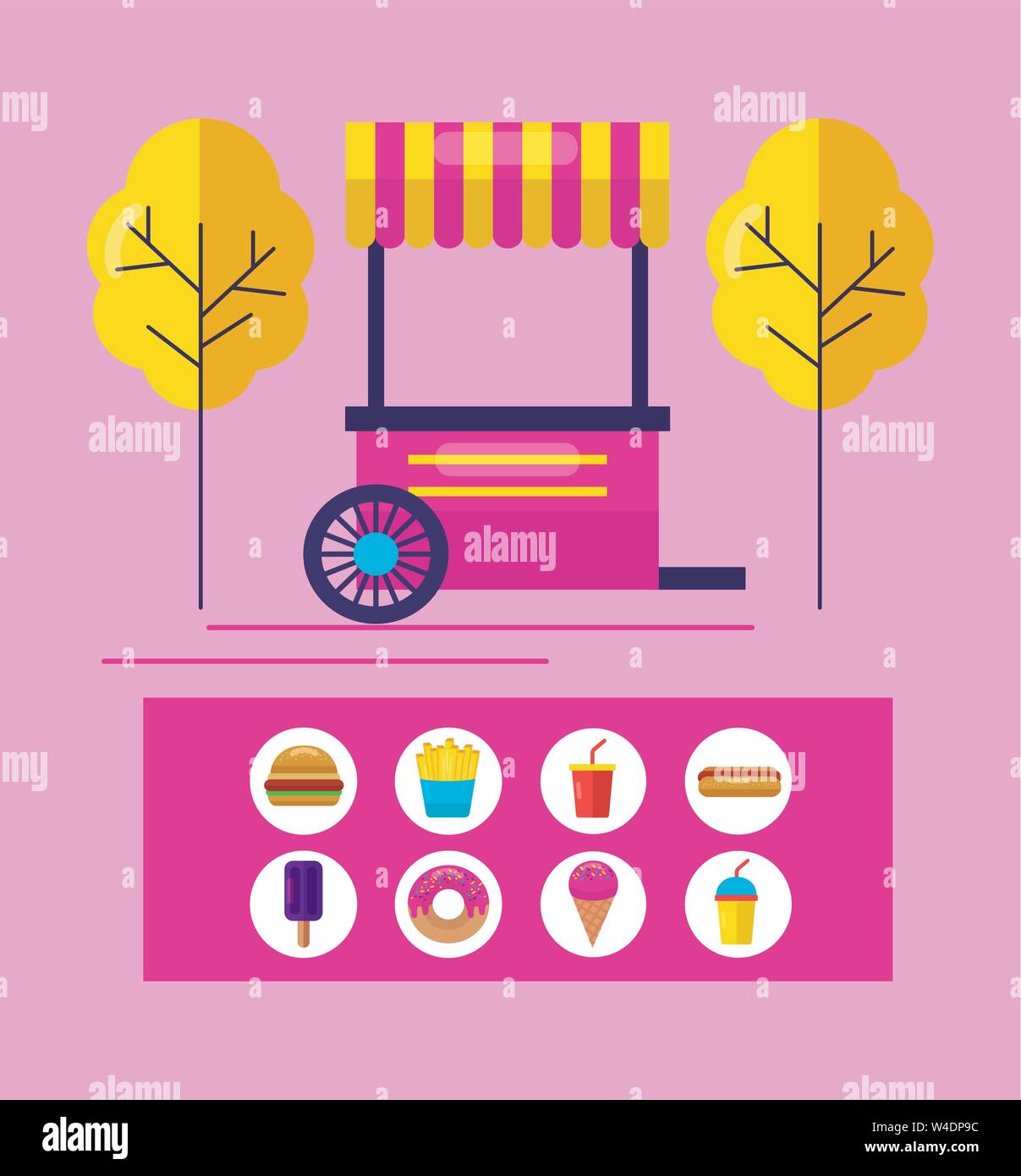 Fast food booth Stock Vector Images - Alamy