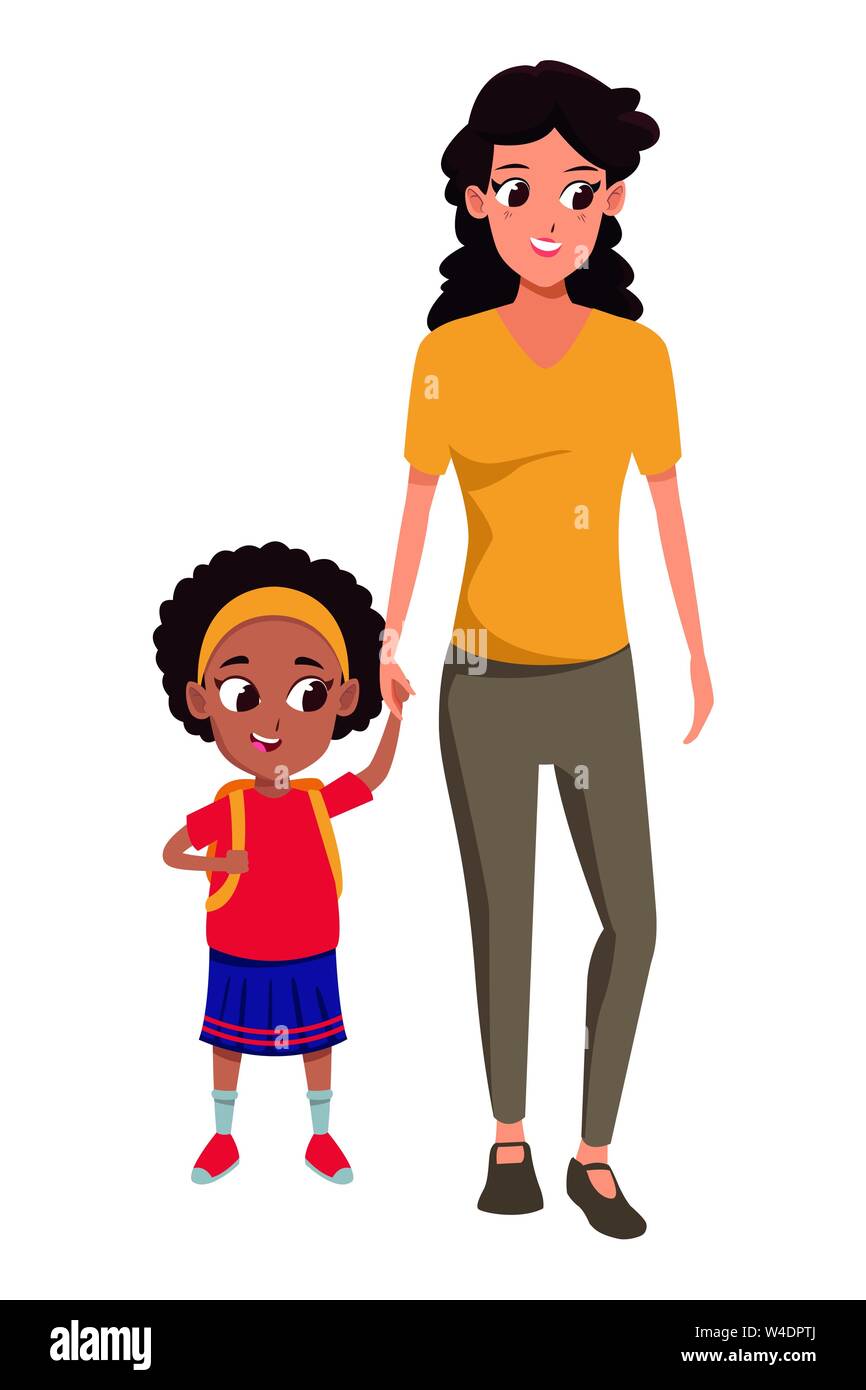Family single mother with kid Stock Vector Image & Art - Alamy