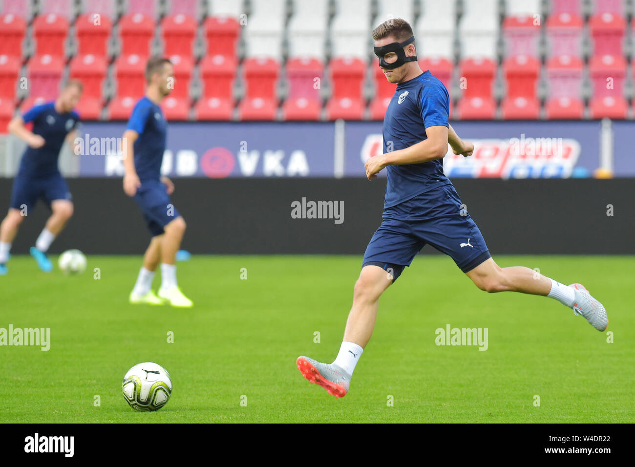 Pilsen, Czech Republic. 22nd July, 2019. Soccer players of Viktoria ...