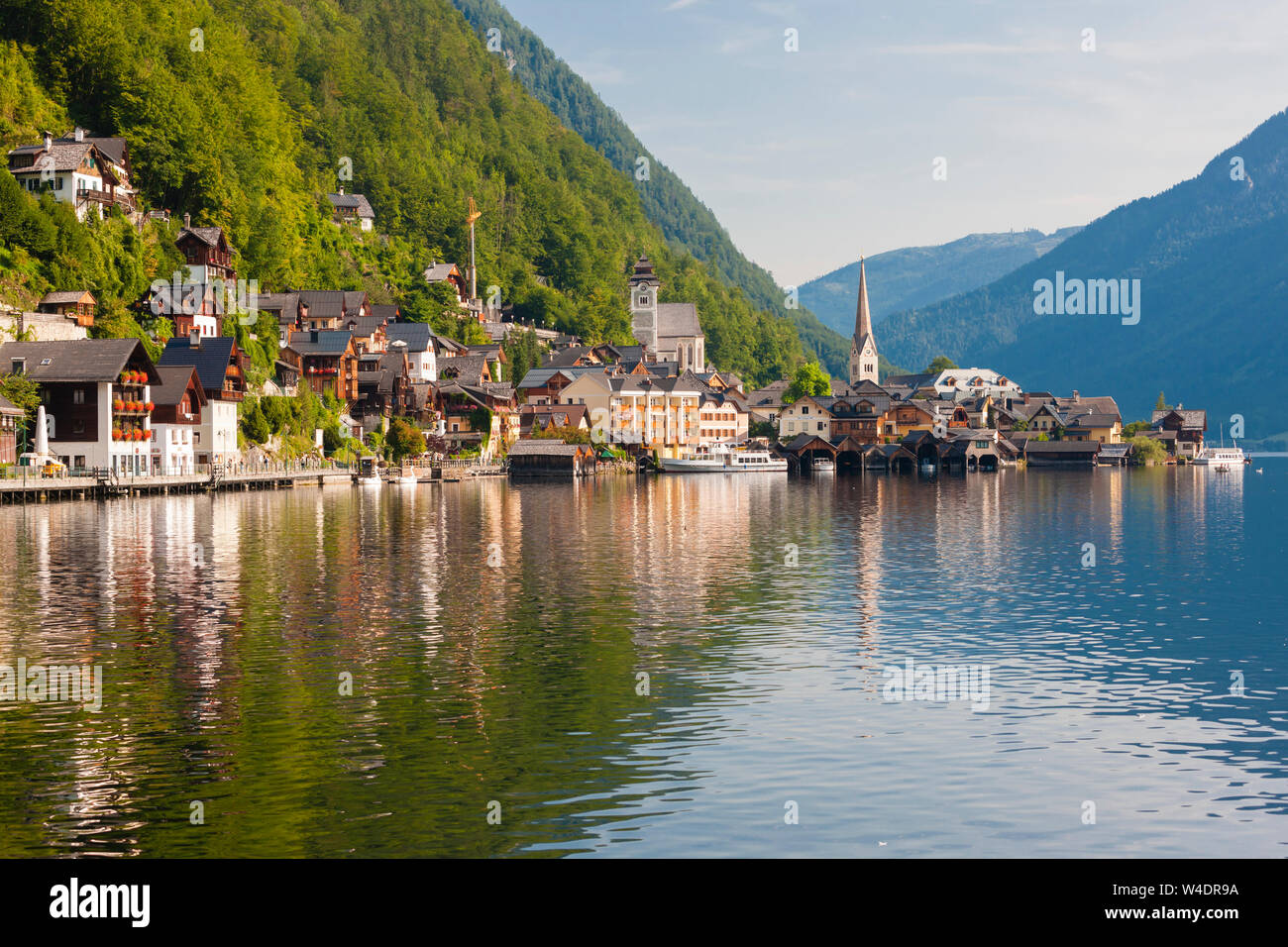 Hallstatt, mountain village in Austrian Alps, Austria Stock Photo - Alamy