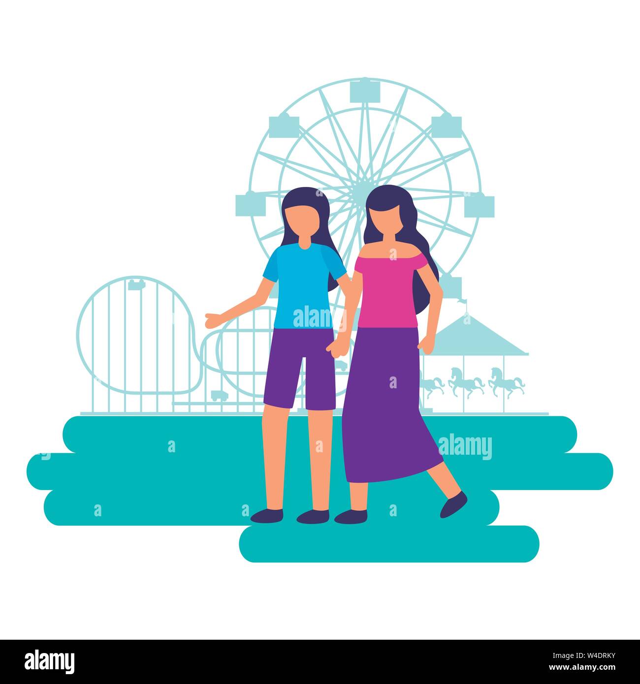 people festival fun fair event amusement park Stock Vector Image & Art ...