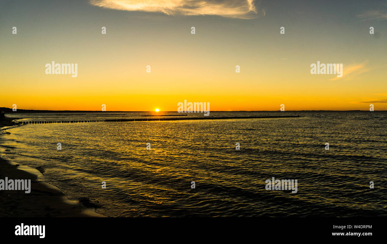 sunset at baltic sea - landscape Stock Photo - Alamy