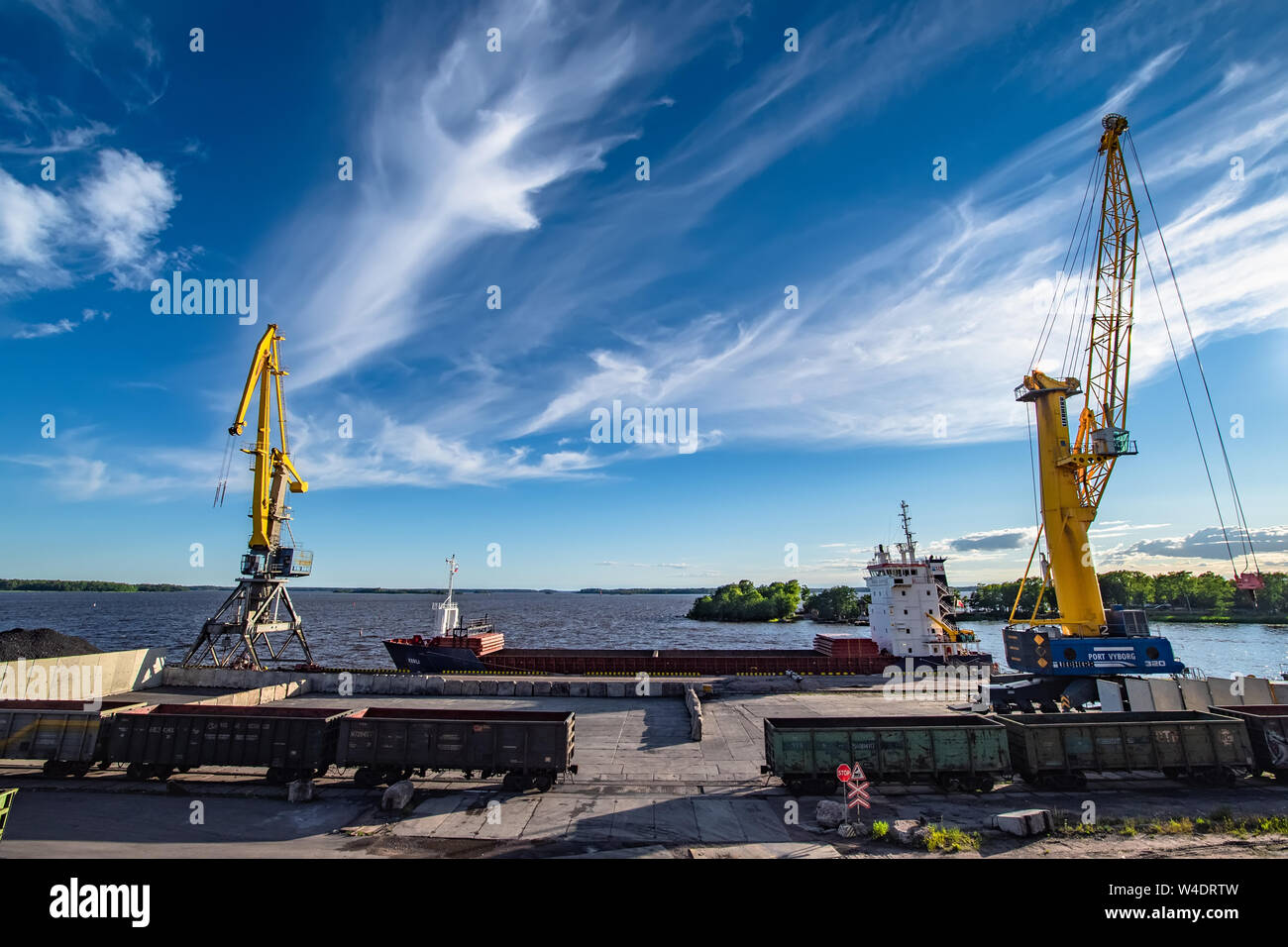 Vyborg, Russia, July 03, 2019: port on the gulf of Vyborg Stock Photo ...