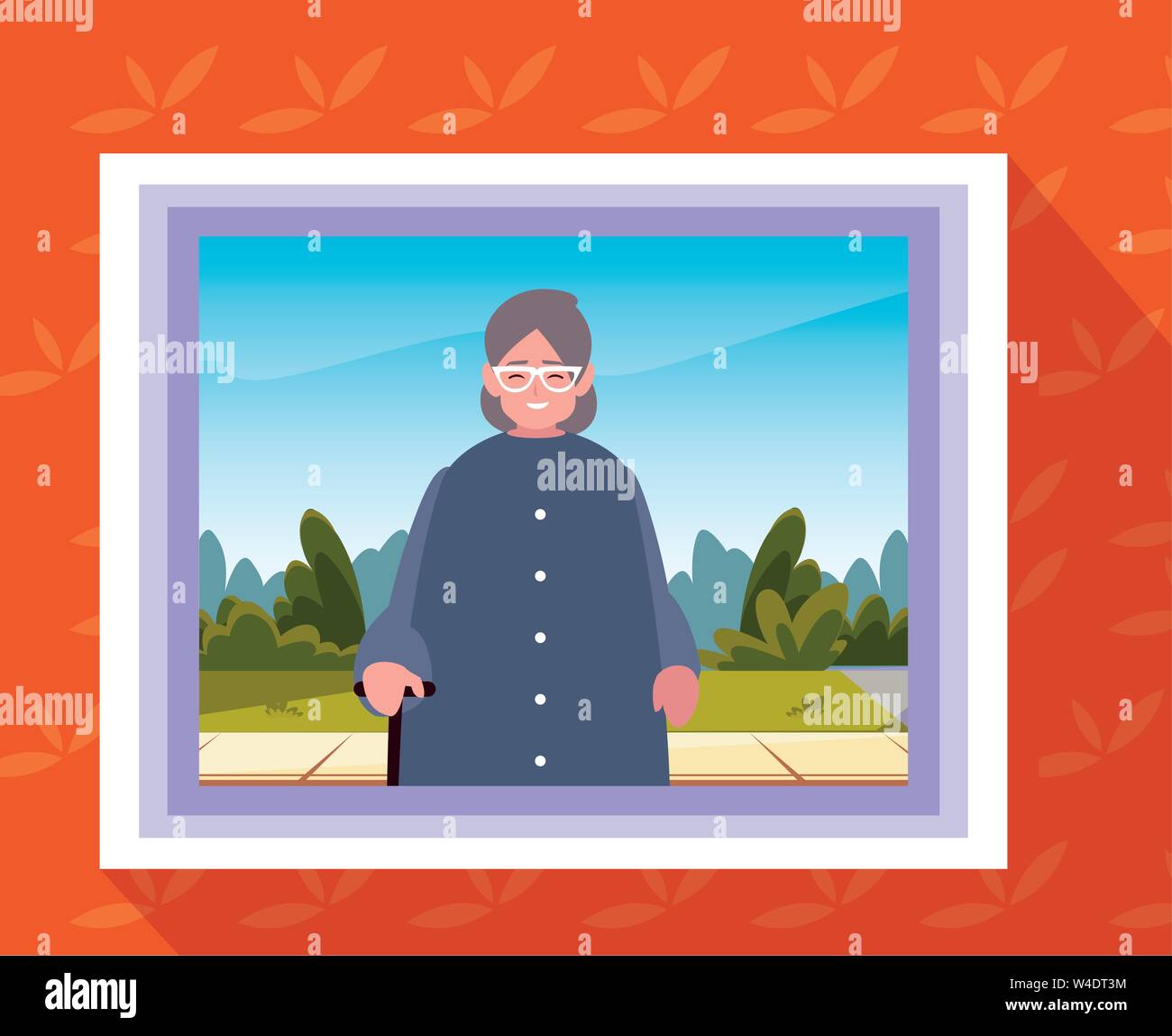 photography with grandmother on the outside vector illustration Stock ...