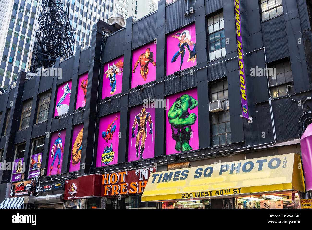 New York City, USA - August 2, 2018: Facade of the Midtown Comics Times ...