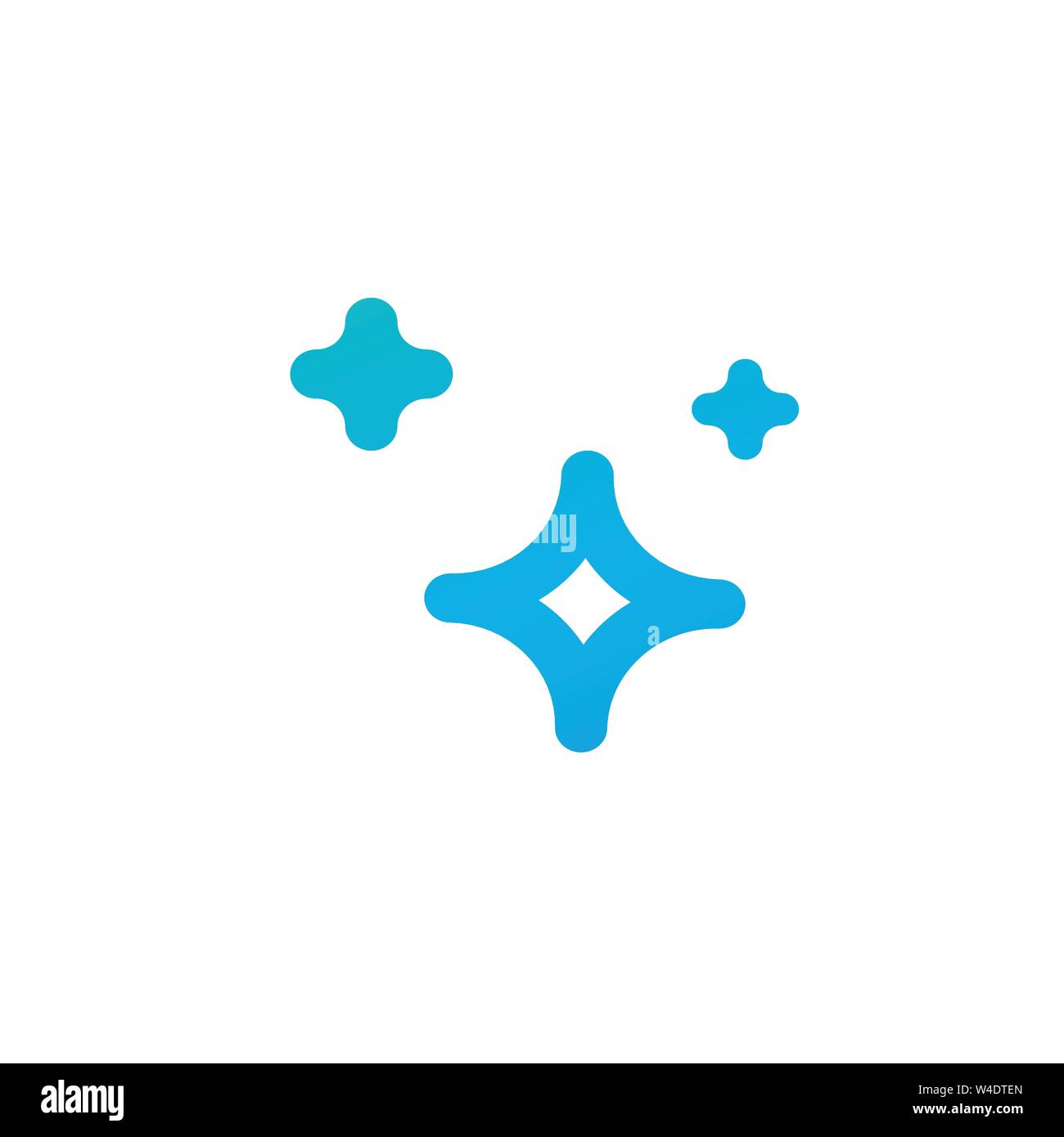 Clean star blue icon. Flat vector cartoon illustration. Objects ...
