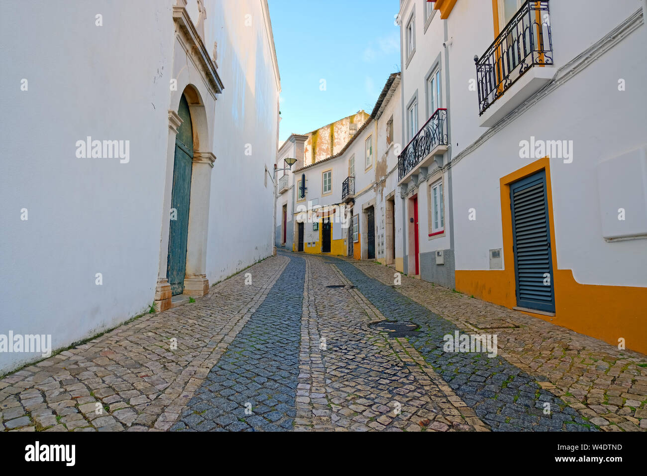 Old traditional portuguese street in Lagos the Algarve Portugal Stock ...